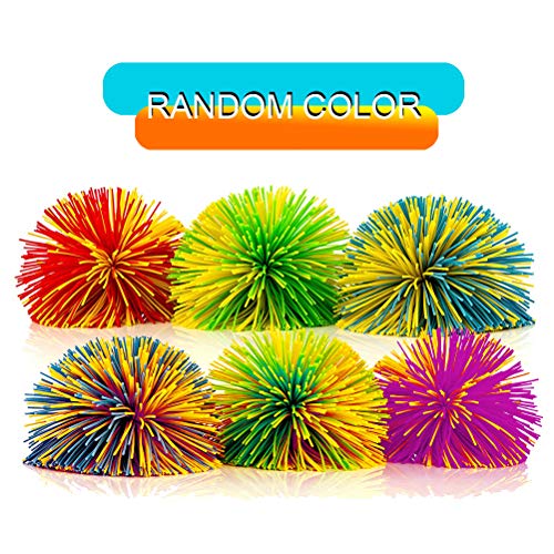 Uspacific 5 Pcs Monkey Stringy Balls, Colorful Bouncy Pom Ball Sensory ...