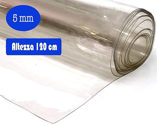 LASTRA PLASTICA TRASPARENTE FLESSIBILE 5 MM ALTEZZA 120 CM (1,2 X 1 M ...