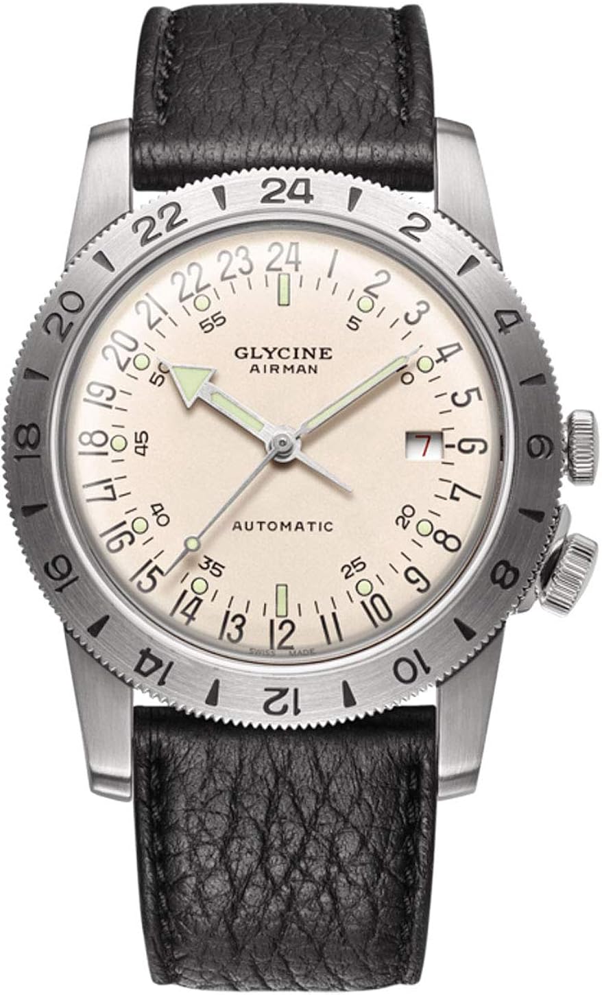 Glycine Airman Mens Analogue Automatic Watch with Leather Bracelet ...