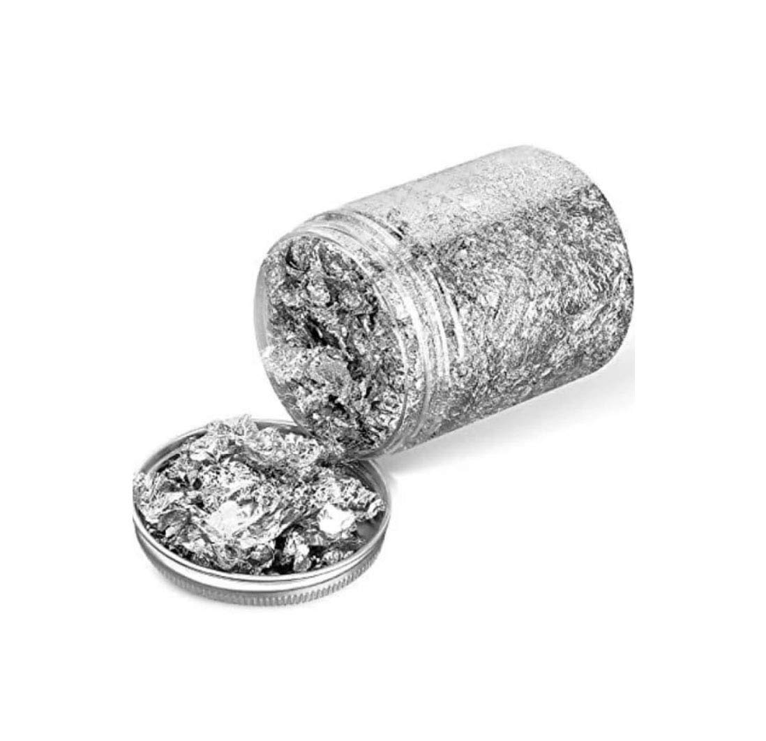 MA Metallic High Glossy Silver Foil Flakes 10grm Pack of 1 : Amazon.in ...