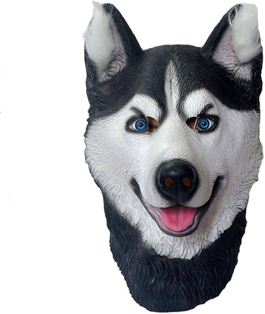 MINI Boutique Animal Dog Mask Latex Head Husky Mask for Halloween ...