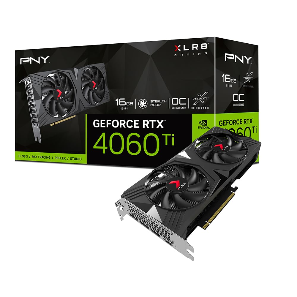 PNY GeForce RTX™ 4060 Ti 16GB XLR8 Gaming Verto™ OC Dual Fan Graphics ...