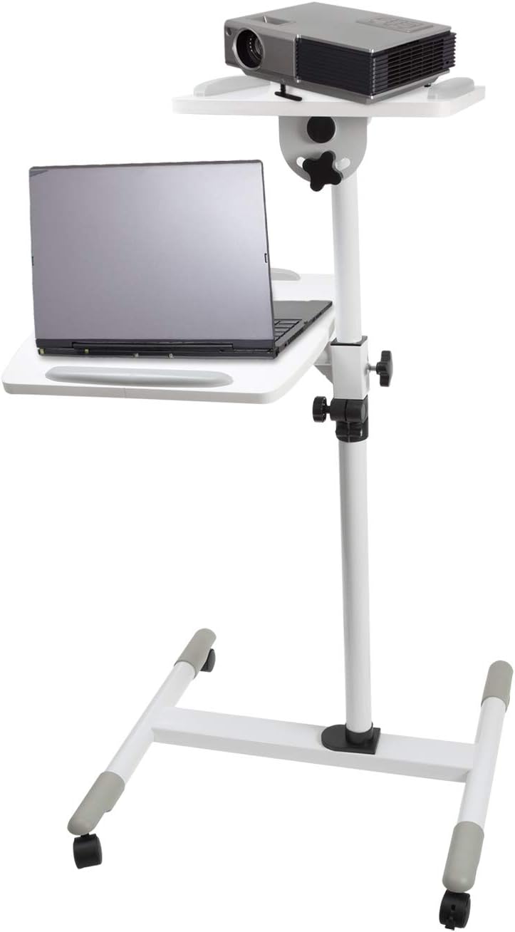 Proper Adjustable Trolley for Laptop and Projector - White: Amazon.co ...