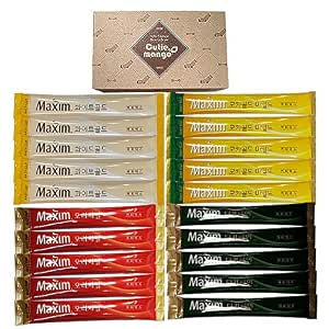 Amazon.com : Korean Instant Coffee Mix Variety 20 Sticks with Gift Box ...