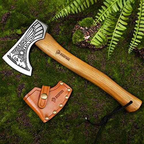 NedFoss 13" Hatchet, Handmade Bushcraft Hatchet Camping Axe Viking Axe ...