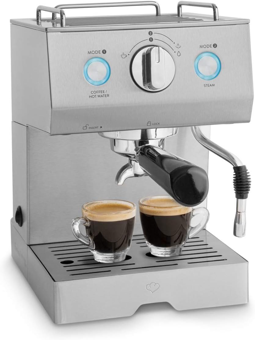 Cafetera Expreso de Acero Emilia 1140 W, 15 Bares, 1,5 L con filtro ...