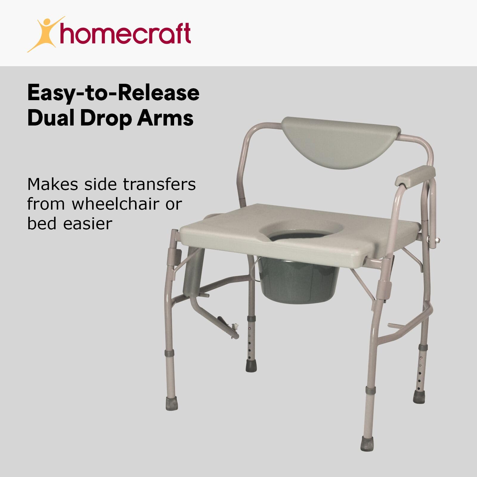 Mua Homecraft Deluxe Bariatric Drop Arm Commode, 1000 Pound Weight ...