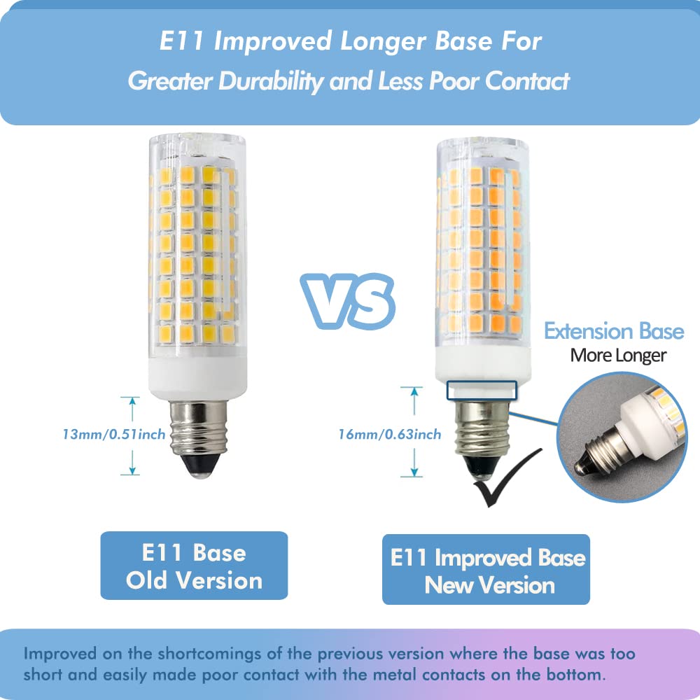 ZSSXOLED [Pack Of 5] E11 LED Light Bulb 7W Dimmable E11 Mini Candelabra Base 75W Halogen ...