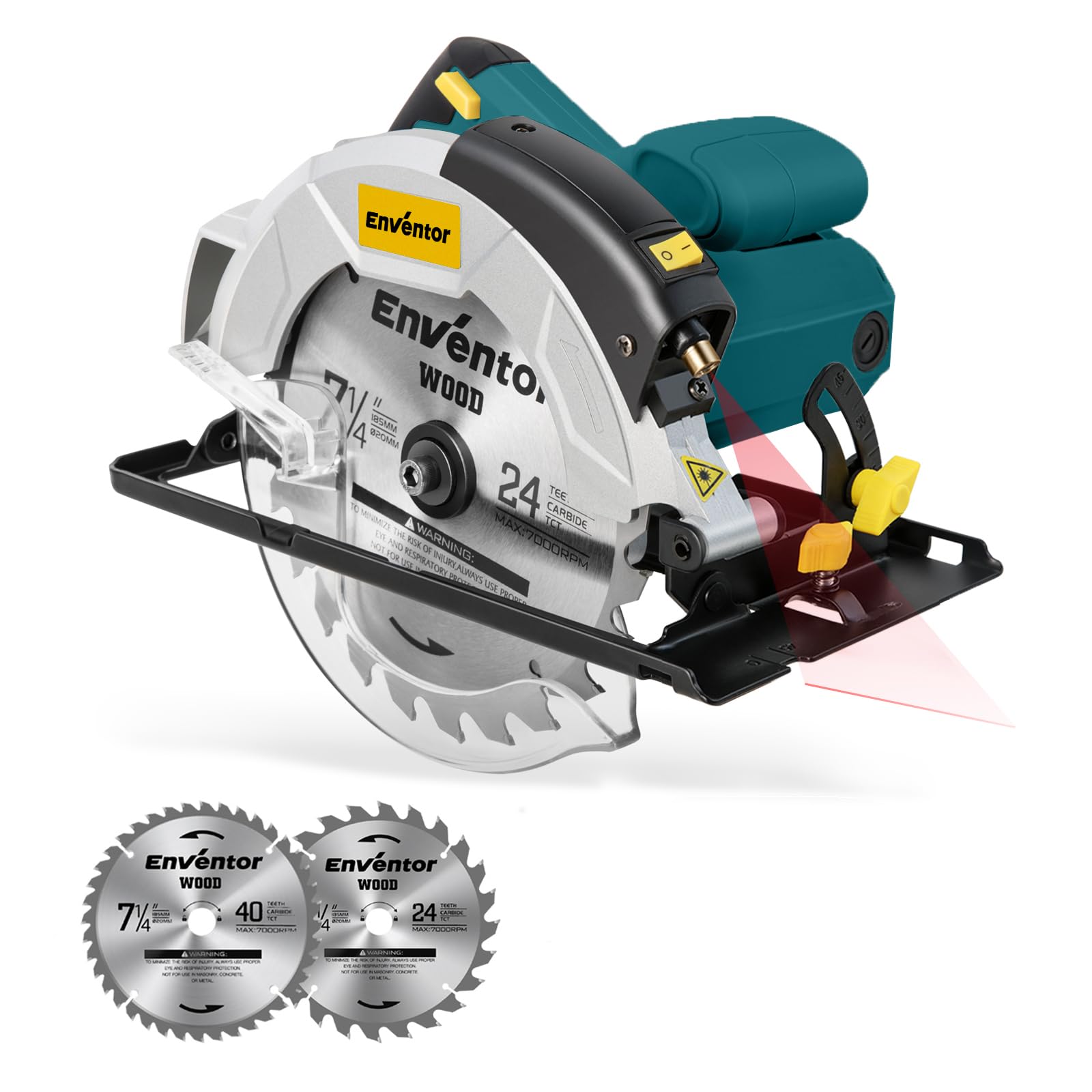 Enventor 7-1/4-Inch Circular Saw, 10A Pure Copper Motor Electric ...