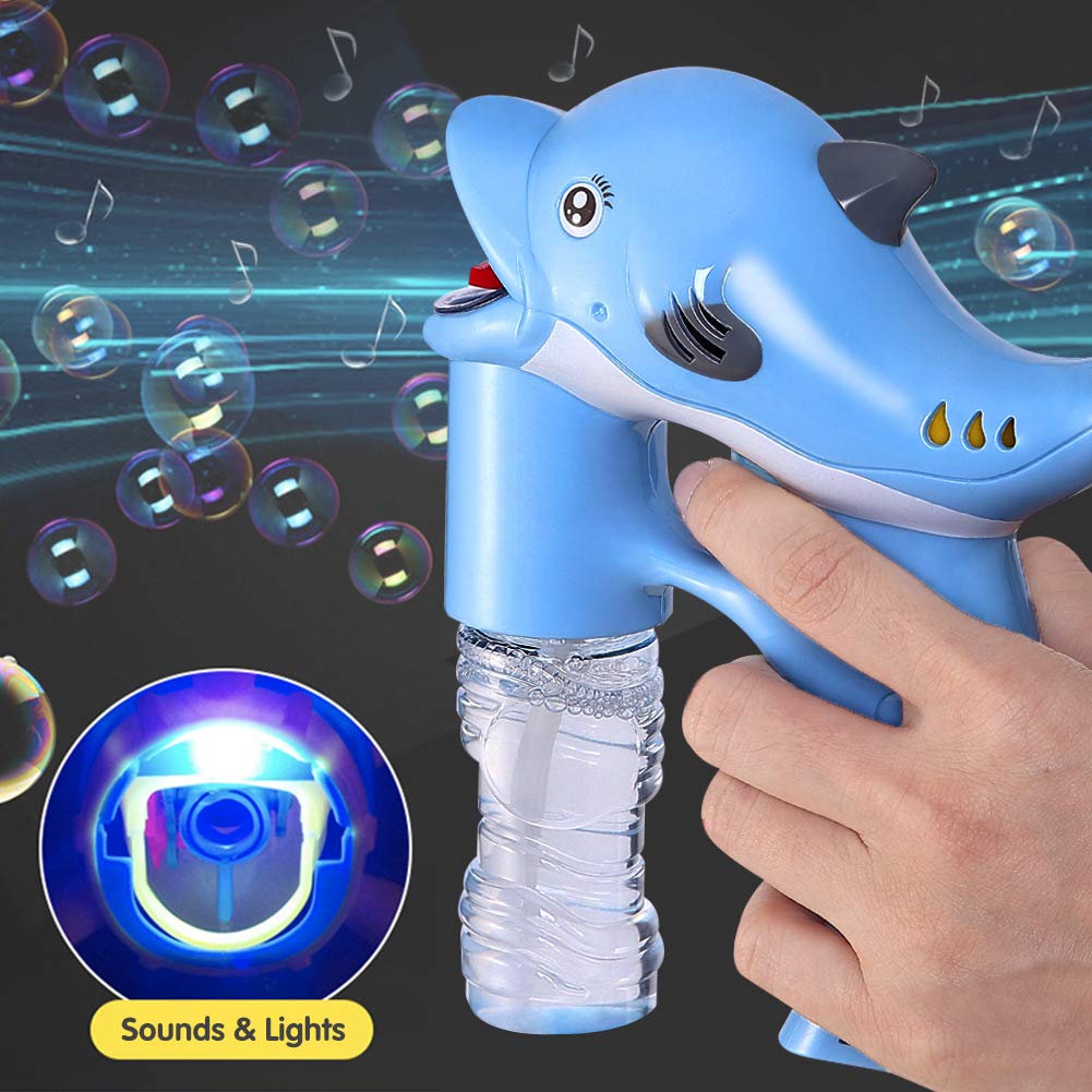 Dolphin Bubble Gun with LED Flashing Lights and Music – Gift City Offers