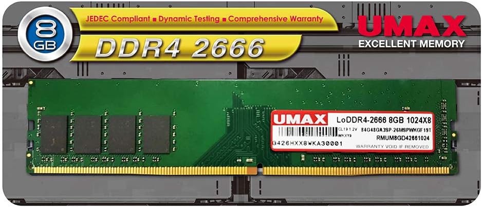 Amazon | UMAX Technologies デスクトップ用DDR4 Long-DIMM 8GB ×1枚 ヒートシンク無し (型番 ...