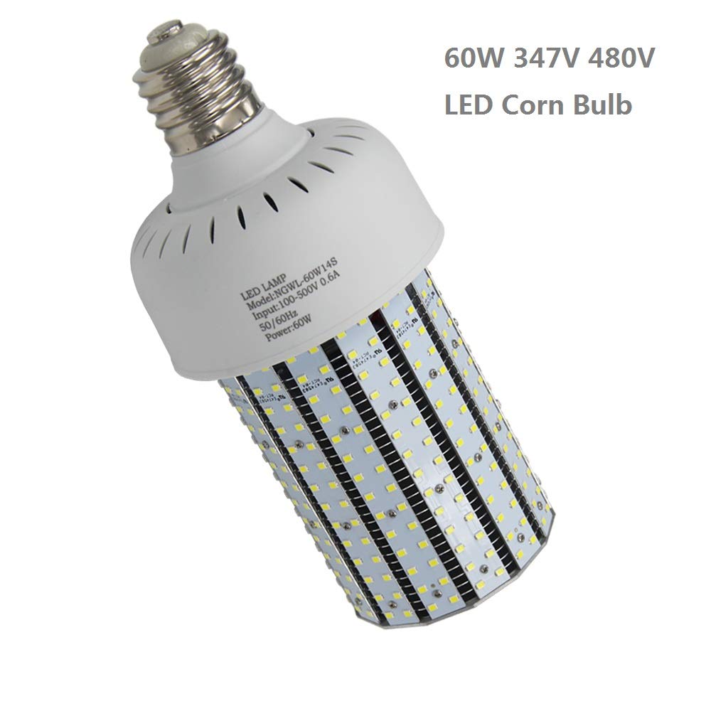 Buy 480V LED Corn Light Bulb 60W Replacement 400 Watt Metal Halide Bulb ...