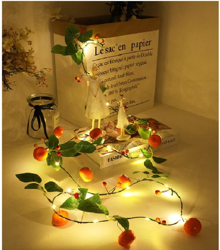 Amazon.com: Artificial Fruit Orange String Lights Hanging Vines Plant ...