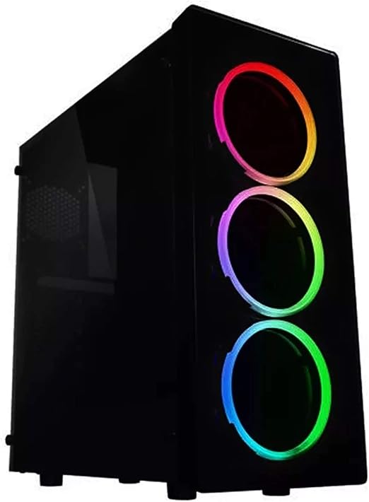 Raidmax NEON Gaming Computer Case See-Through Front and Side Panel with ...
