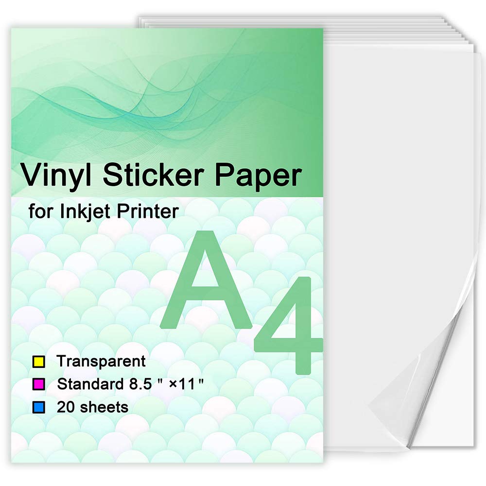 Mua Printable Vinyl Sticker Paper for Inkjet Printer - Transparent ...