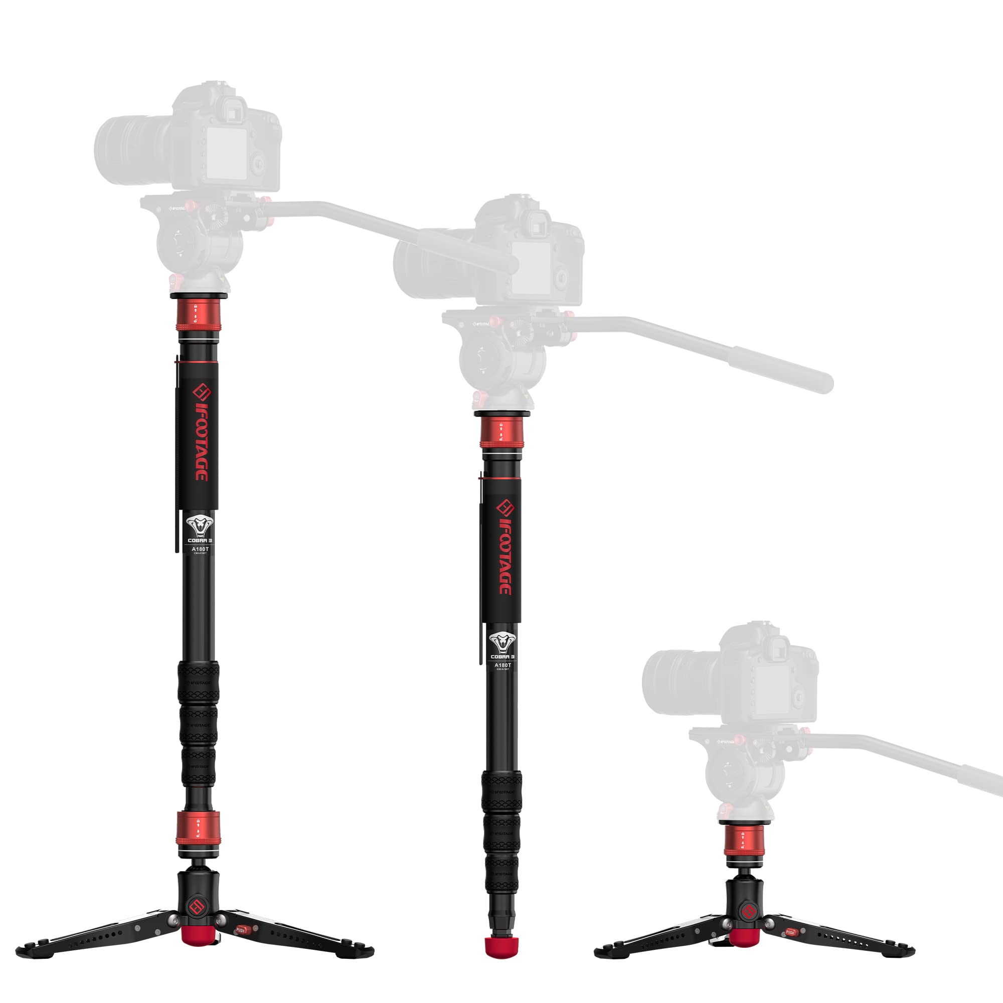 IFOOTAGE 71" Monopod for Cameras, Lightweight Travel Monopod with Feet ...