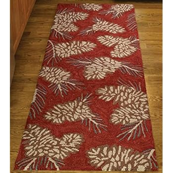 Amazon.com: Dean Mt. Le Conte Pine Cone Lodge Cabin Carpet Runner Rug 2 ...
