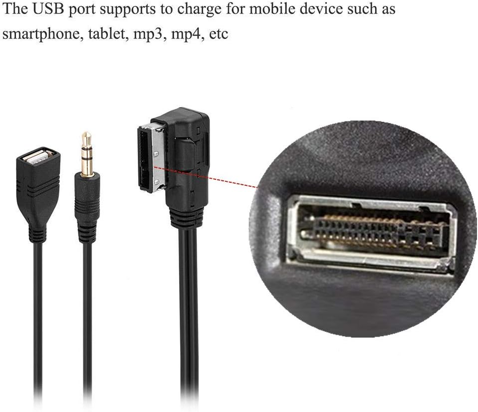 AMI MMI MDI Aux Adapter Cable Compatible for Mercedes Benz, 2 in 1 ...