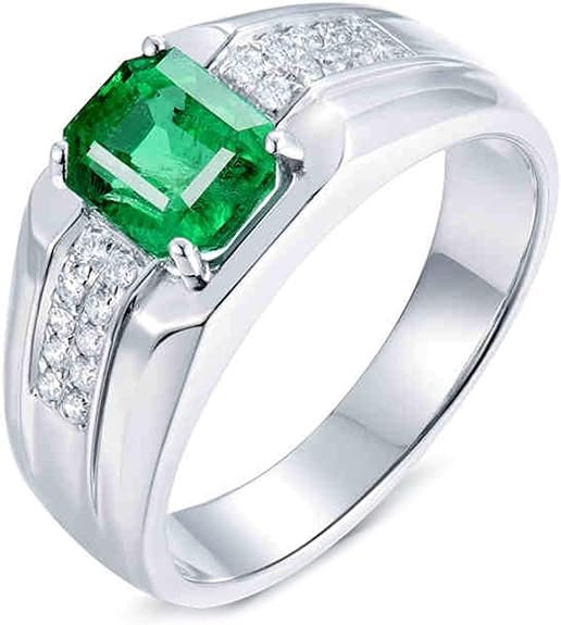 AtHomeShop Auténtica colección de oro blanco de 18 quilates, anillos de ...