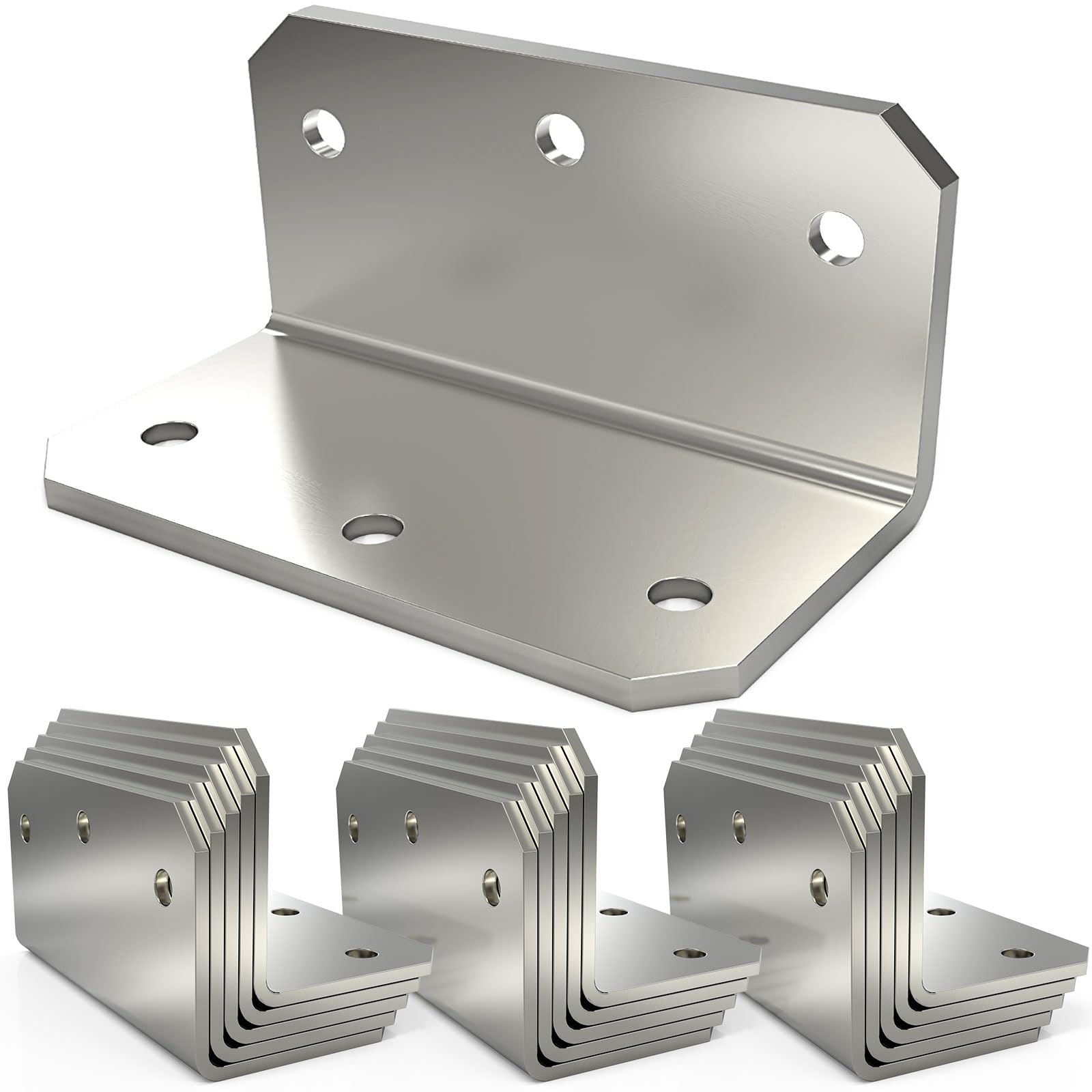 KOMOHOM L Bracket Corner Brace(15PCS), 4 Inch Galvanized Medium L Angle ...