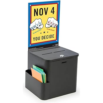 Amazon.com : Displays2go Metal Ballot Box, Comment Box with Locking ...