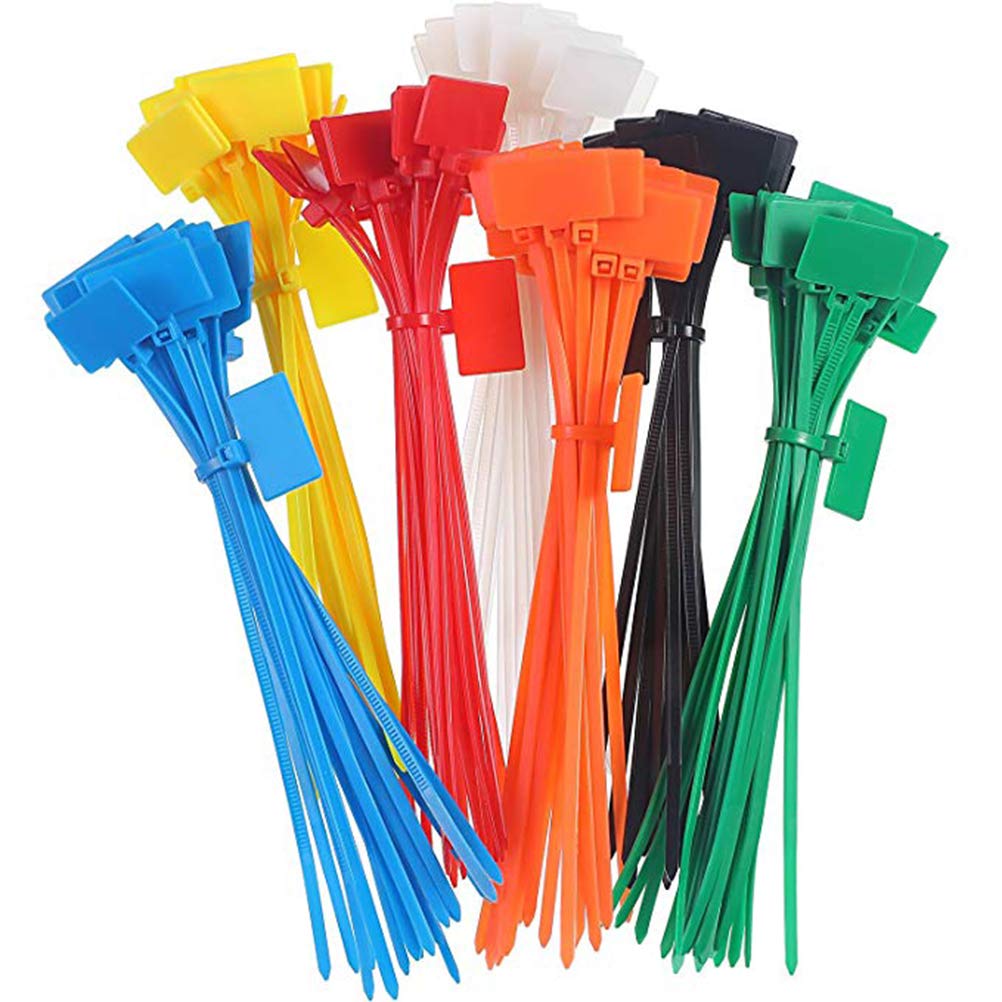 NUOBESTY 250 Pieces Wire Zip Ties Nylon Cable Ties Marker Ties Power ...