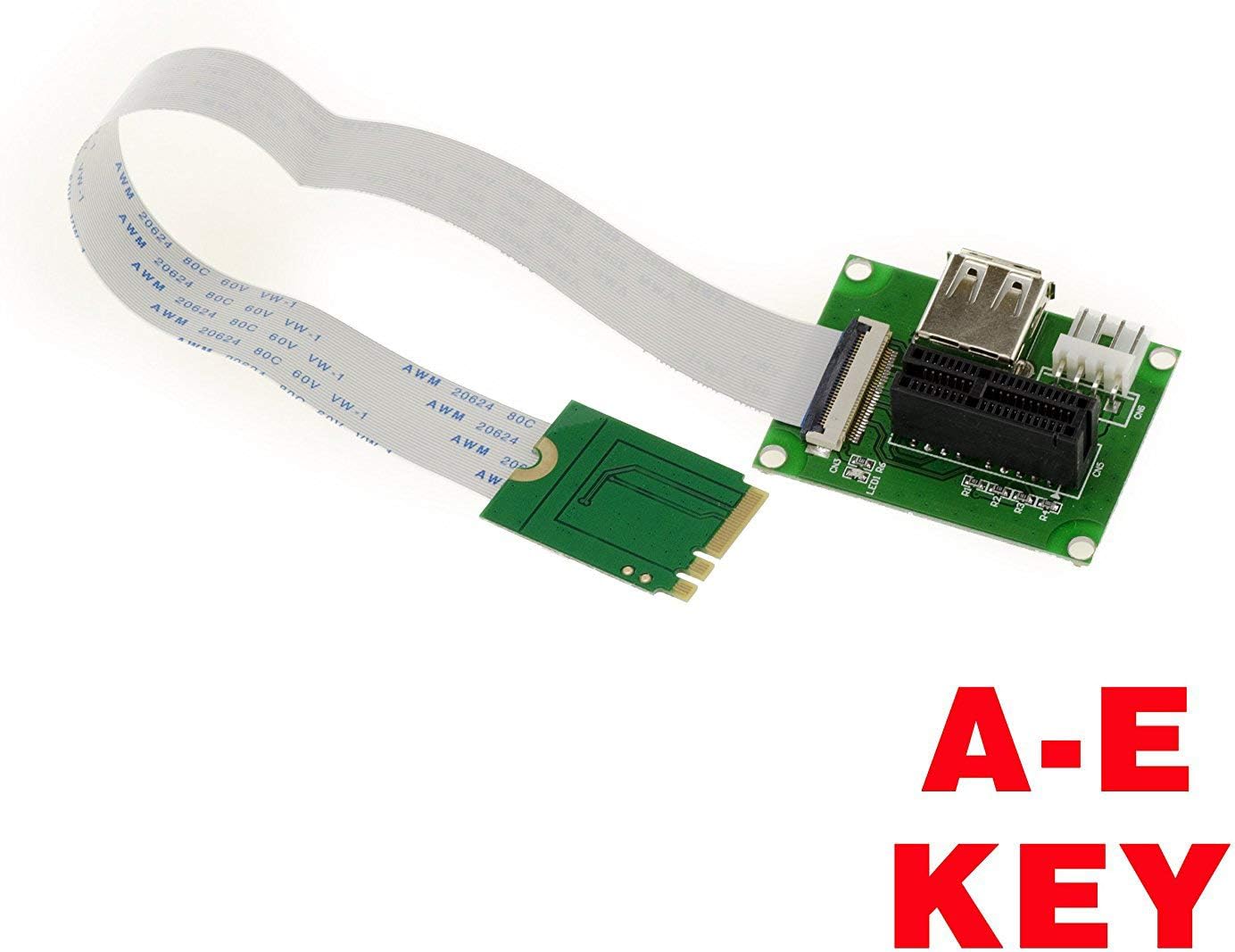 KALEA-INFORMATIQUE © – PCIe 1x / USB to M2 A/E Key Adapter card + FPC ...