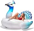 Amazon.com: Floatie Kings: Ride-On Peacock Pool Float - Giant Premium Inflatable: Toys & Games