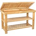 Amazon.com: BAMBUROBA Shoe Rack Storage Bench Bamboo Organizer Entryway ...