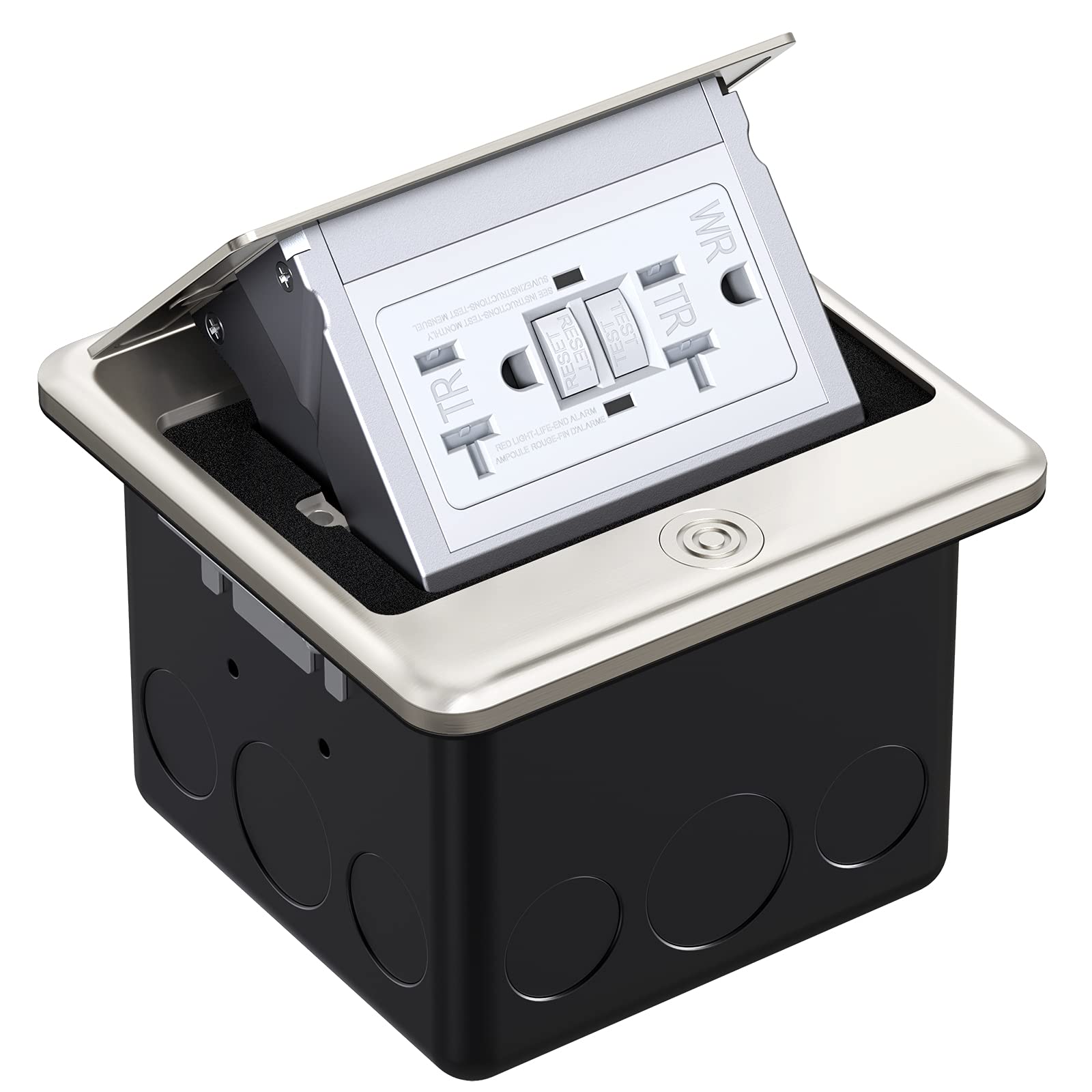 WEBANG Pop Up Floor Outlet Covers Box with 20 Amp Stainless Steel GFCI ...