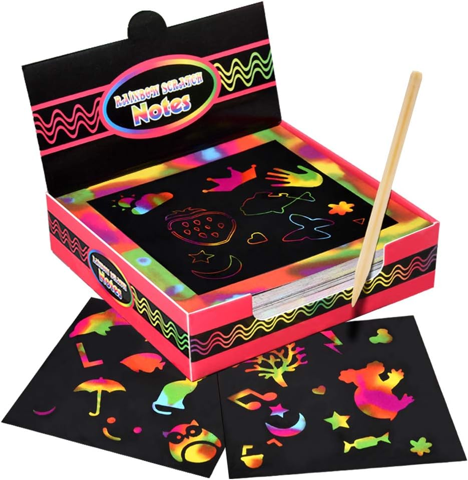 Dreamingbox Arts Crafts, Rainbow Scratch Paper Art Kit for Kids Unique ...