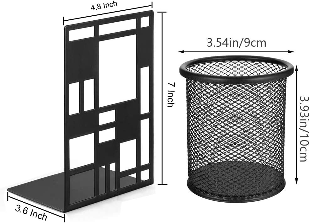 Desk Metal Book Ends,Bookends Heavy Duty,Book Stopper,Book End Holder ...