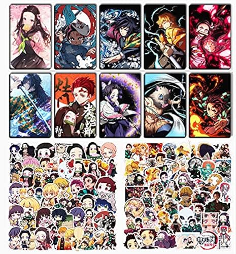 110Pcs Demon Slayer Stickers, Anime Stickers for Laptop /Lomo Cards ...
