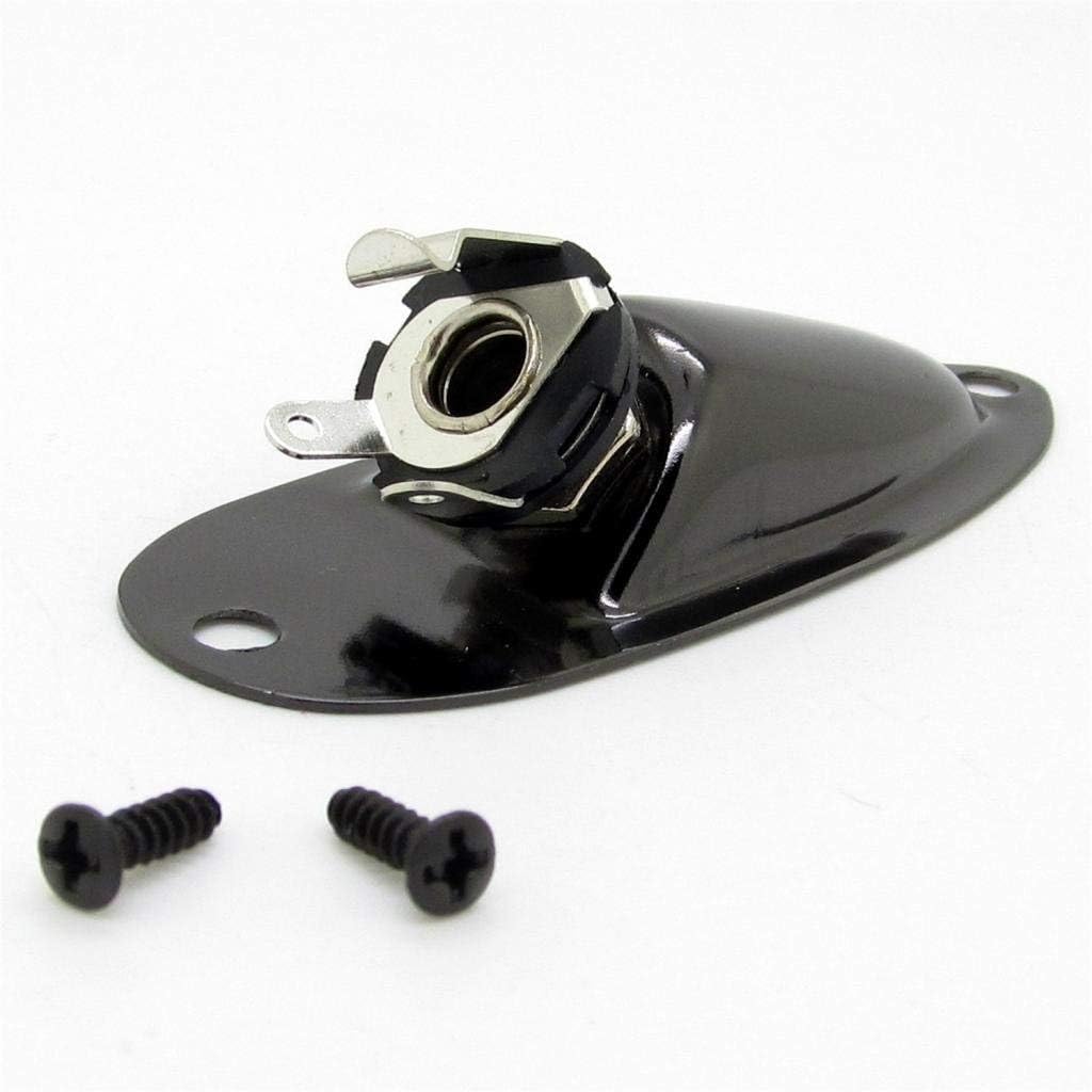 Pxyelec Black Boat Style 1/4inch Guitar Pickup Output Input Jack Plug ...