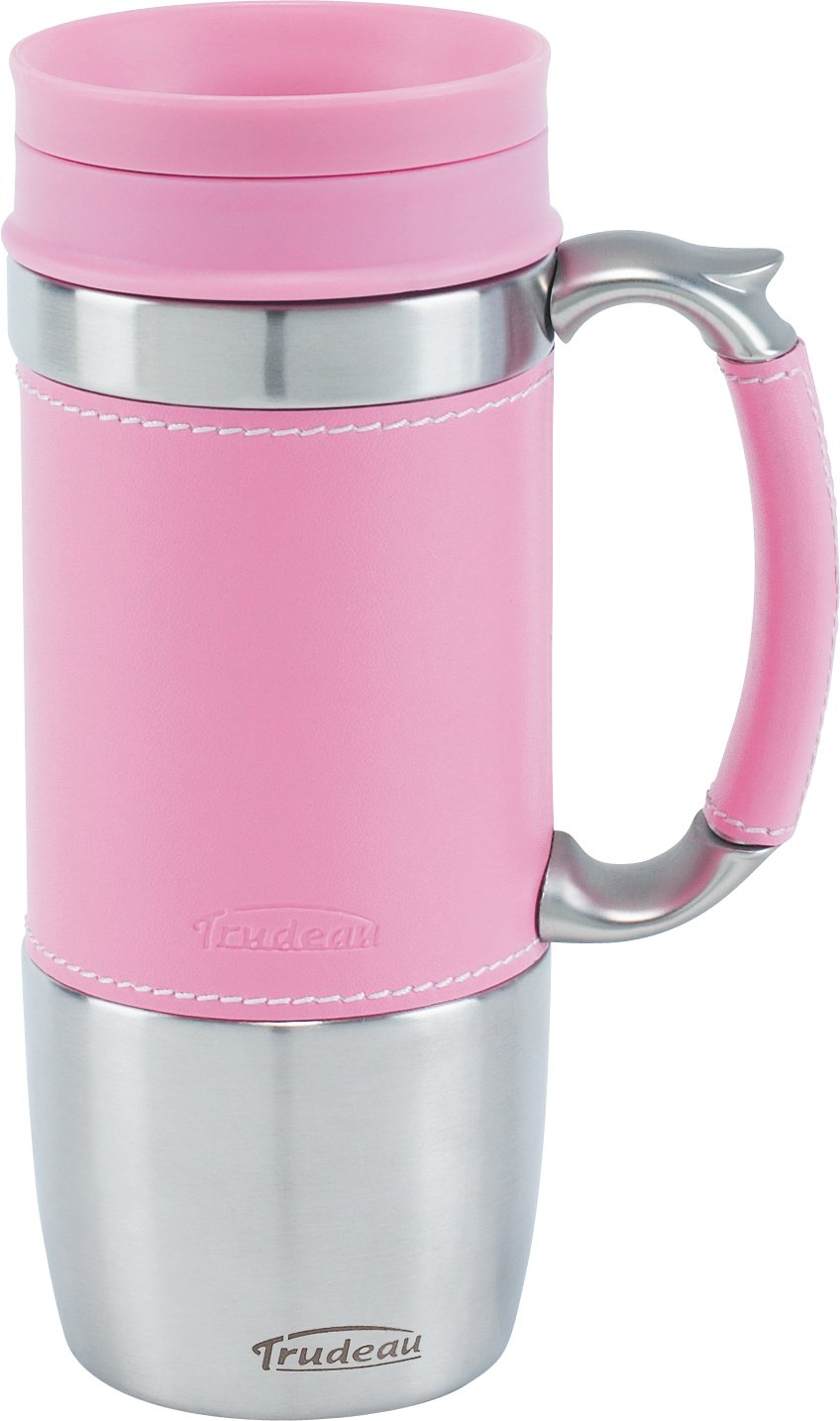 Trudeau Board Room 16-Ounce Travel Mug, Pink: Amazon.co.uk: Kitchen & Home
