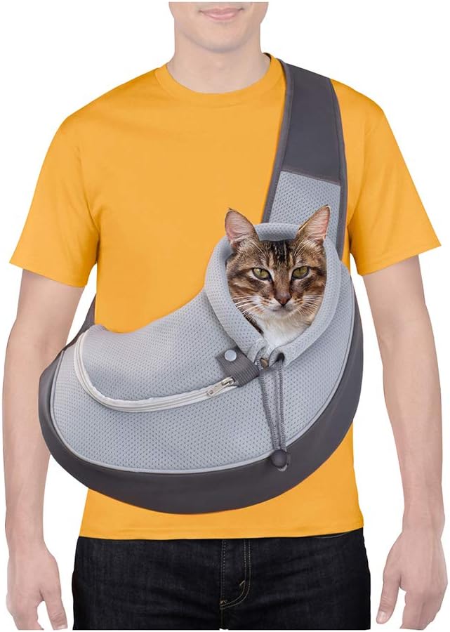 CUBY Pet Dog and Cat Sling Carrier Hands Free Breathable Mesh ...