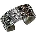 Amazon.com: Antique Silver Plated Brass Wolf Cuff - Black Onyx and ...