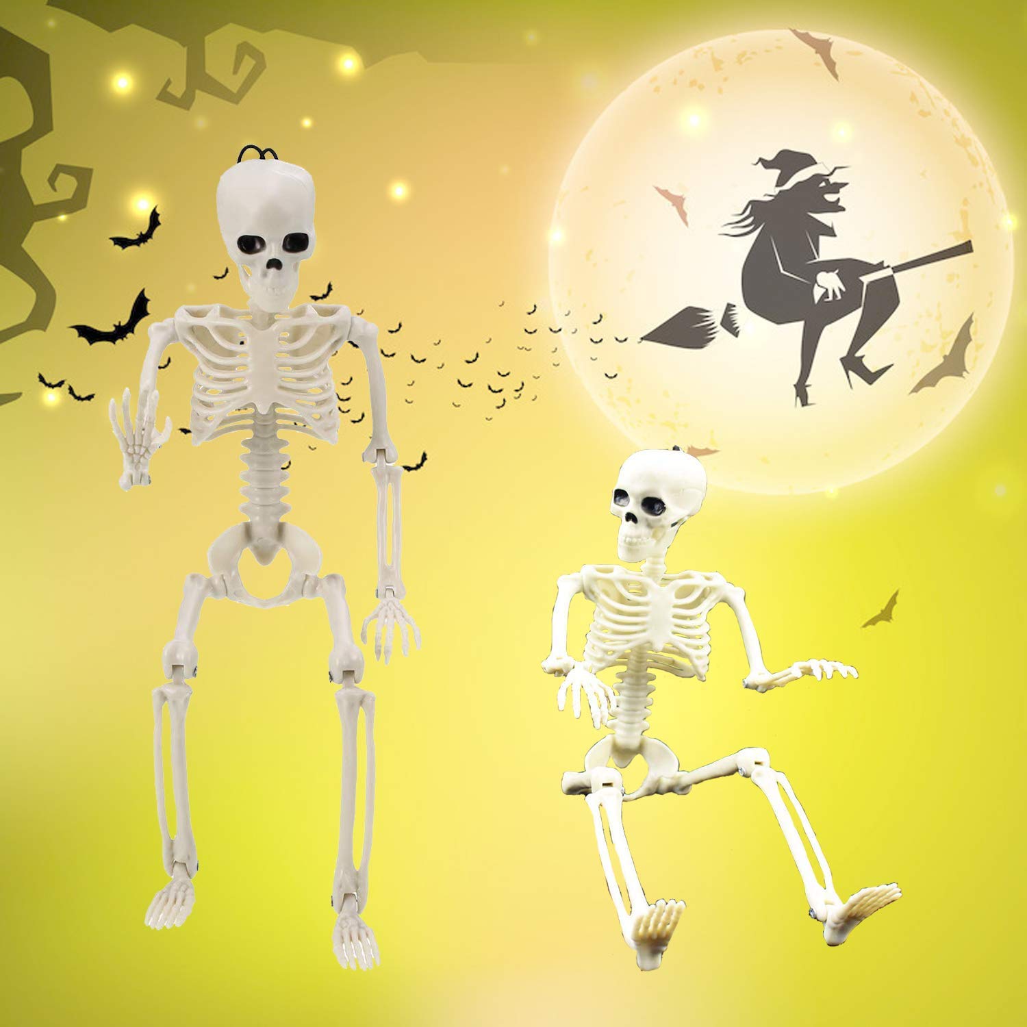 Mua BOMPOW Halloween Indoor Skeletons Decorations 15'' Life Size Full ...