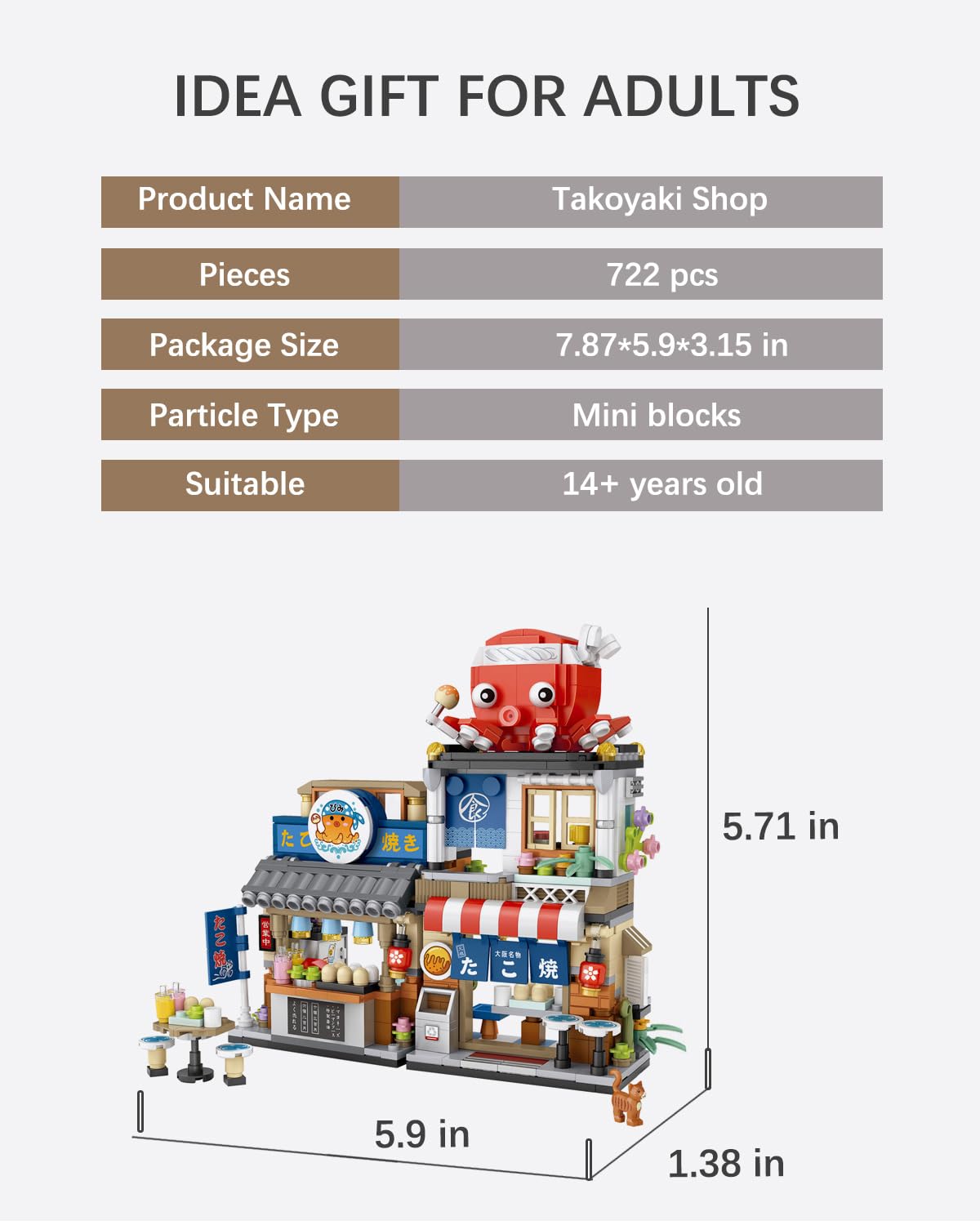 Mua Japanese Street View Takoyaki Shop Building Blocks Set, Japanese ...