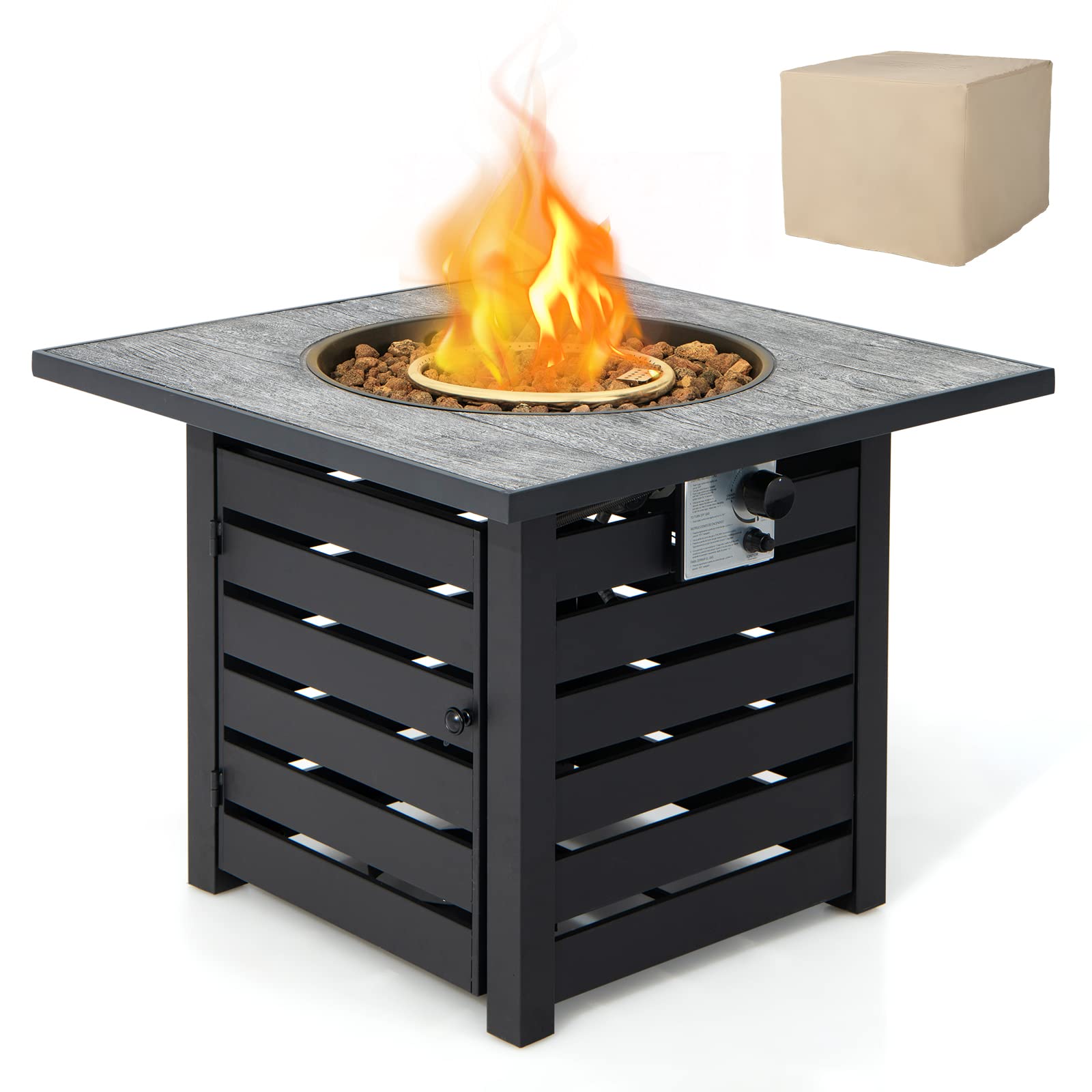 Mua Giantex 32 Inch Propane Fire Pits, 50,000 BTU Square Gas Firepit ...