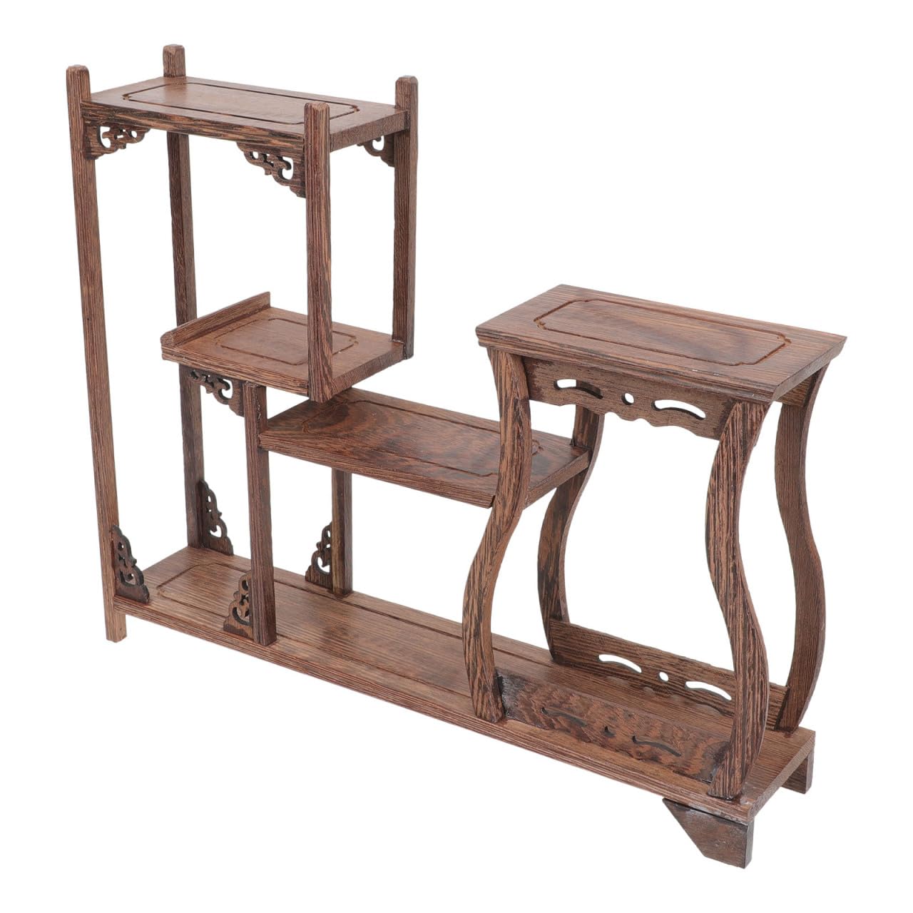 Antique Wooden Display Shelf Desktop Shelf Freestanding Wooden Small ...