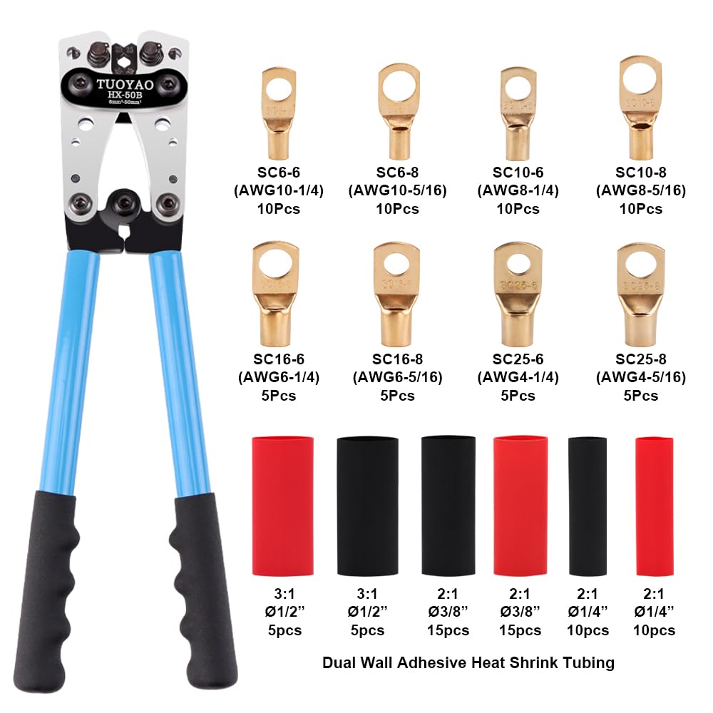 Mua Battery Cable Lug Crimping Tool,Electrical Lug Crimper with 60pcs ...