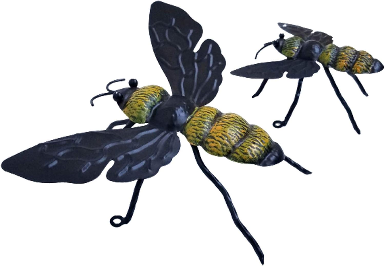 Bee Metal Wall Art Set 2 Handpainted Bumble Bee Wall Sculptures For ...