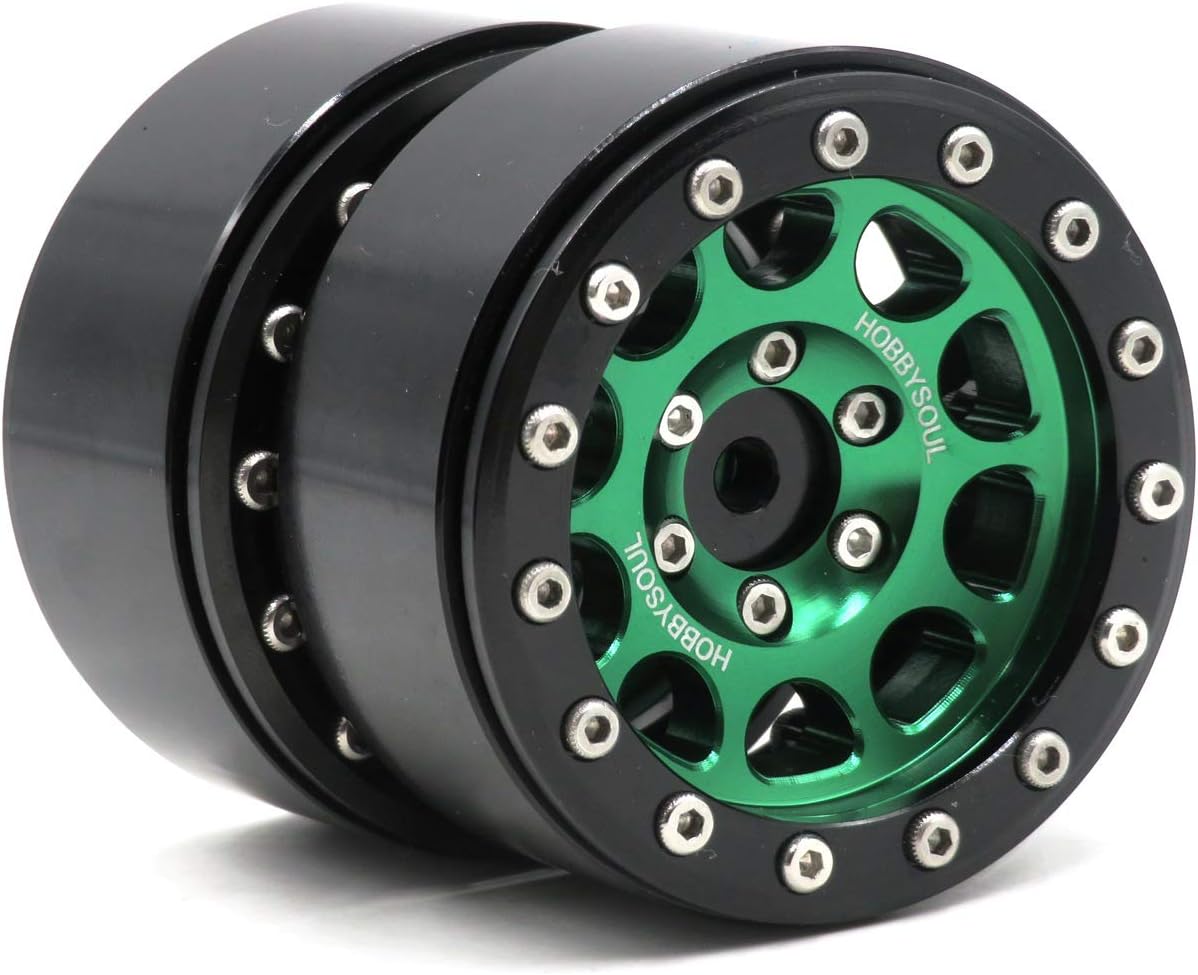 Amazon.com: hobbysoul 2pcs RC 1/10 Aluminium 1.9'' Beadlock Wheels Rims ...