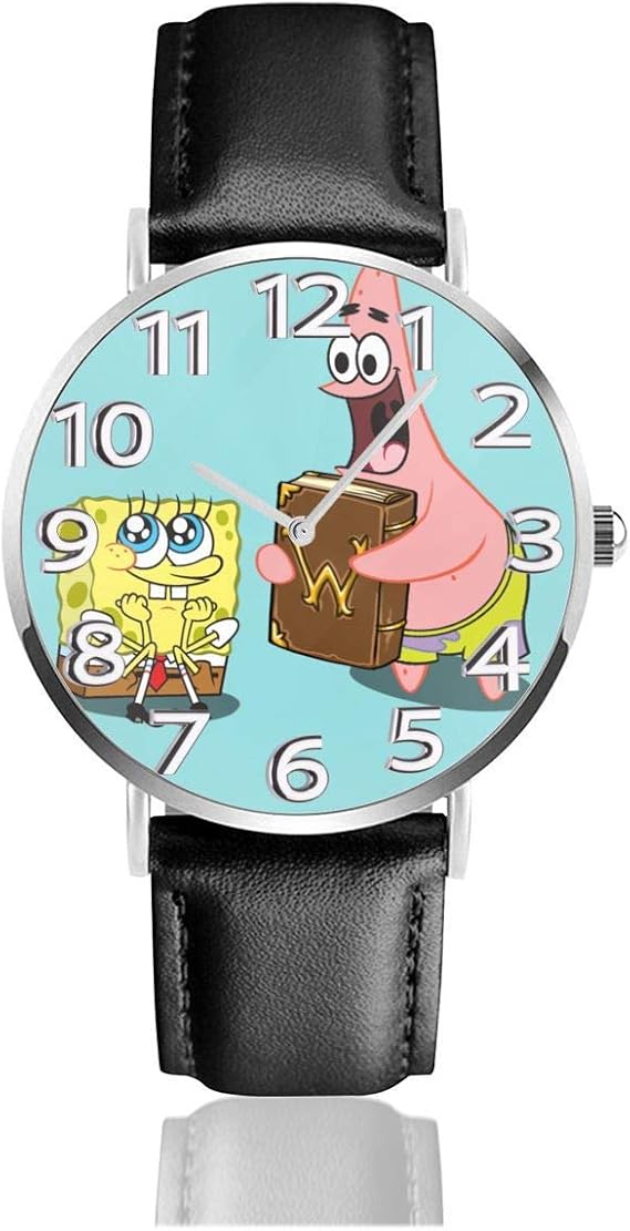 Spongebob Book Fun Quartz Analog Wrist Watch, Cartoon Cute Leather ...