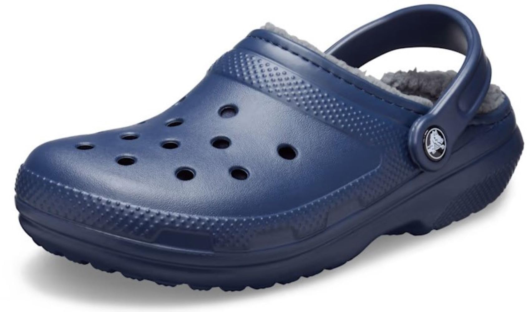 Crocs Unisex-Adult Classic Lined Clog, Navy/Charcoal, 14 Women/12 Men ...