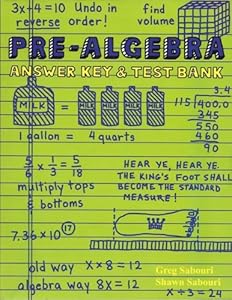 Pre Algebra Answer Key & Test Bank book by Shawn Sabouri
