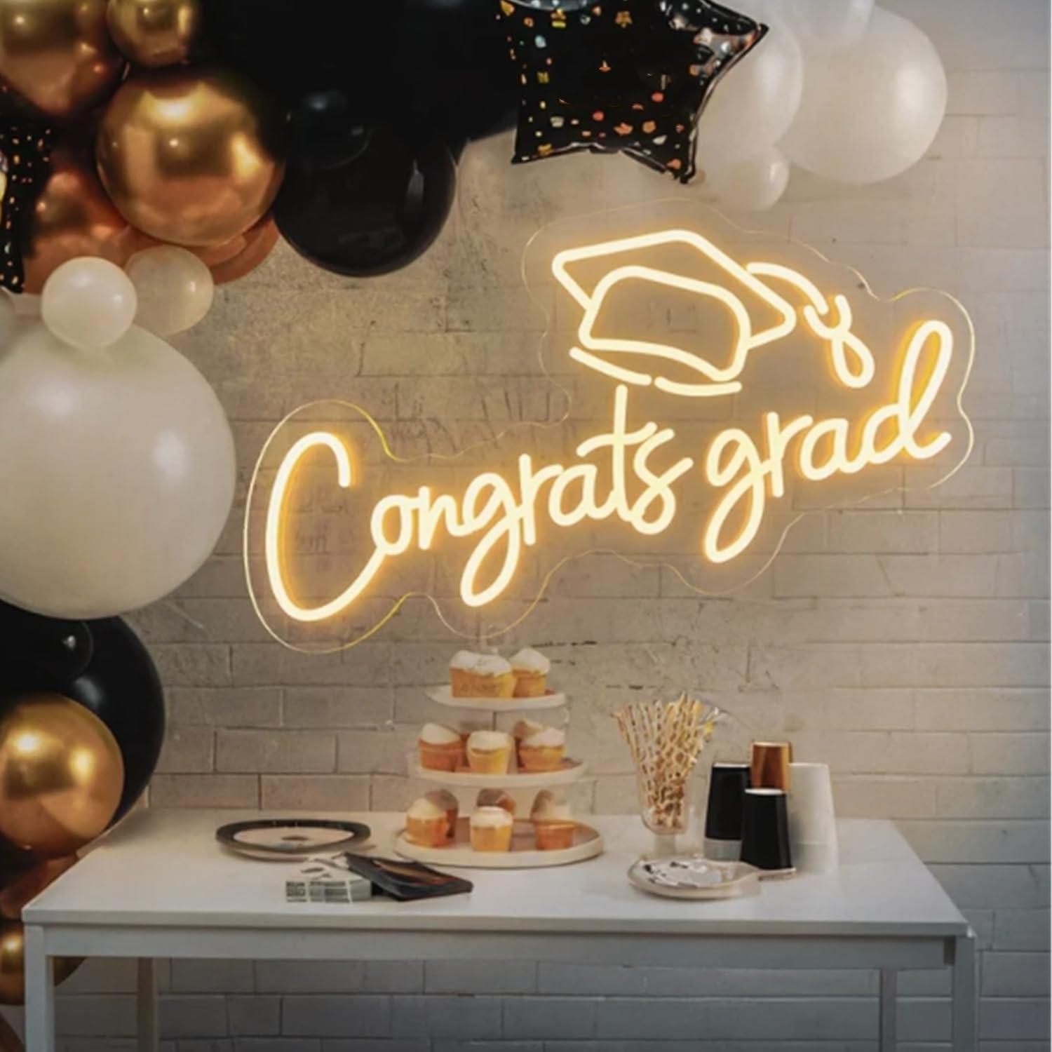 LED Acrylic Congrats Grad Neon Sign Dimmable Congrats Grad Banner ...