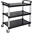 Amazon.com: UNICOO Heavy Duty Plastic Utility Cart 550lbs, 3-Tier ...