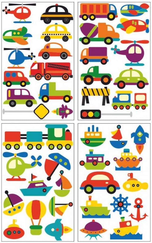 45 Piece Assorted Cars Wall Sticker Set for Children's Bedroom Baby ...